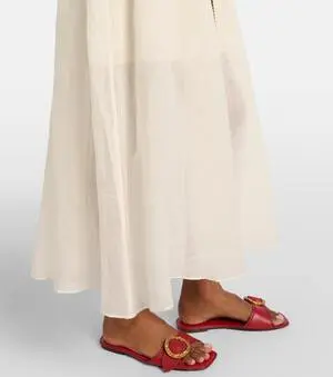 Zimmermann Aster Embroidered Ramie Maxi Dress - White