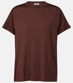Brunello Cucinelli Cashmere And Silk-blend Lame Sweater - Brown