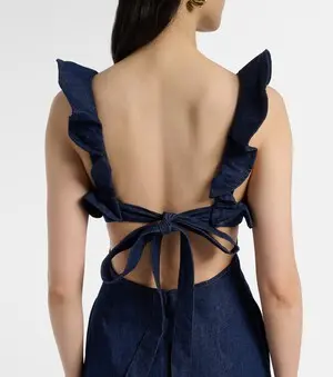 Zimmermann Ruffled Denim Midi Dress