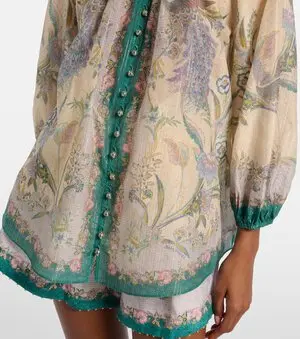 Zimmermann Indra Printed Cotton And Silk-blend Blouse - Multicoloured