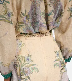 Zimmermann Indra Printed Linen Shorts - Multicoloured