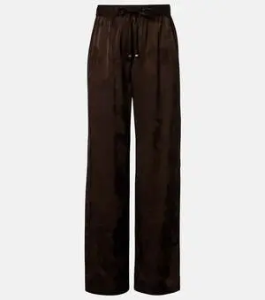 GANNI Satin Jacquard Wide-leg Trousers