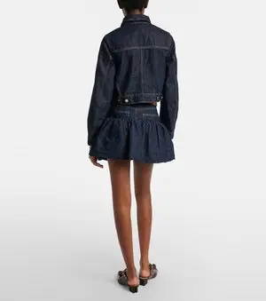 GANNI Gathered Denim Miniskirt