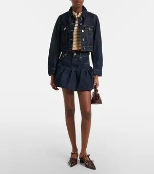GANNI Cropped Denim Jacket In Rinse