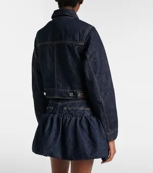 GANNI Cropped Denim Jacket In Rinse
