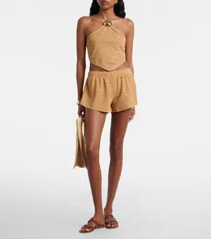 Oseree Lumiere Metallic Shorts - Gold