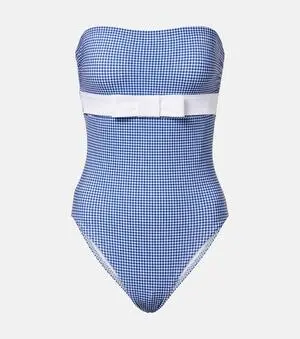 KARLA COLLETTO Gingham Bow Detail One Piece Swimsuit - Blue