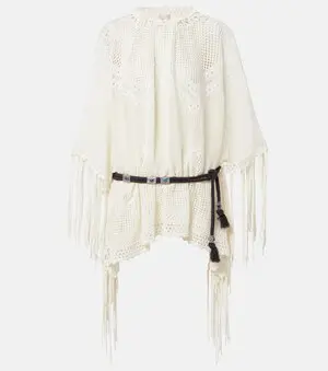 Isabel Marant Étoile Metilia Belted Crochet Minidress - White