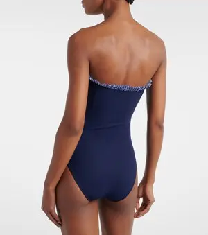 KARLA COLLETTO Bandeau One-piece Swimsuit - Blue