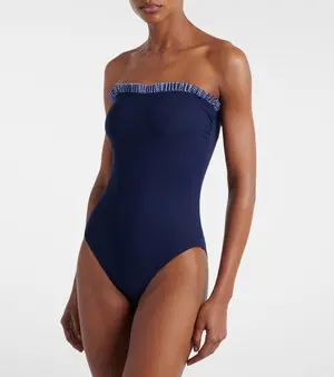 KARLA COLLETTO Bandeau One-piece Swimsuit - Blue