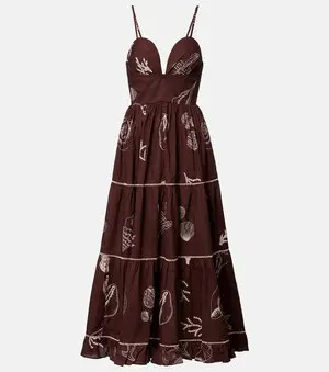 Poupette St Barth Milena Maxi Dress Seashell Print