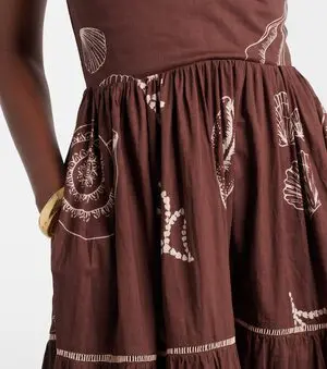 Poupette St Barth Milena Maxi Dress Seashell Print