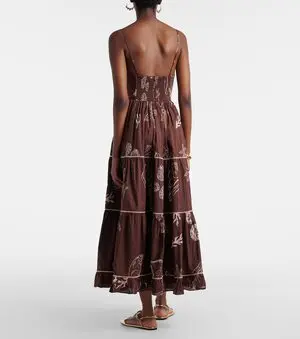 Poupette St Barth Milena Maxi Dress Seashell Print
