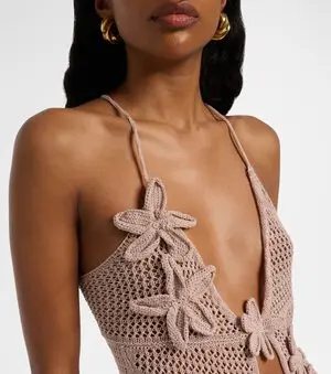 BANANHOT Hilsa Open-knit Lame Maxi Dress