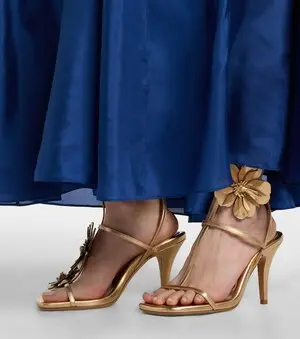 Zimmermann Belara Metallic Leather Sandals
