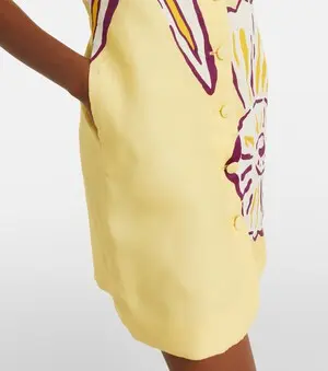 CALA DE LA CRUZ Rhoda Printed Linen Minidress