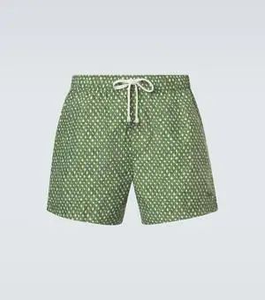 Zegna Printed Swim Trunks - Green