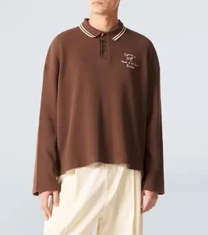 BODE Geneva Waffle-knit Cotton Polo Sweater - Brown