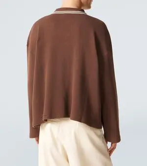BODE Geneva Waffle-knit Cotton Polo Sweater - Brown