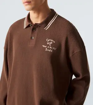BODE Geneva Waffle-knit Cotton Polo Sweater - Brown