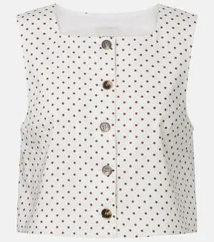 Posse Rio Polka-dot Crop Top - White
