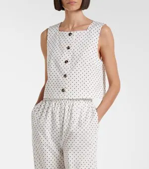 Posse Rio Polka-dot Crop Top - White