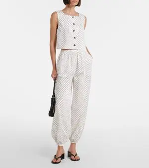 Posse Rio Polka-dot Crop Top - White