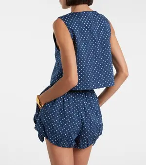 Posse Rio Polka-dot Cropped Top - Blue
