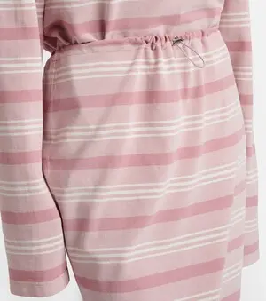 Prada Striped Cotton Pencil Skirt - Pink
