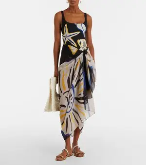 CALA DE LA CRUZ Luana Printed Beach Cover-up