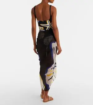 CALA DE LA CRUZ Luana Printed Beach Cover-up