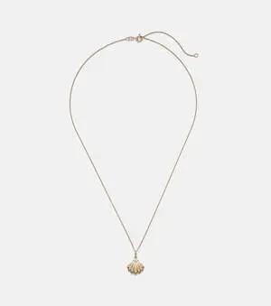STONE AND STRAND 14kt Yellow Diamond Scallop Shell Necklace - Gold