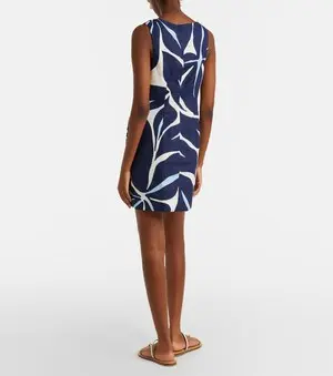 CALA DE LA CRUZ Rhoda Printed Linen Mini Dress