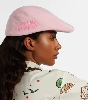 Ruslan Baginskiy Embroidered Cotton Newsboy Cap