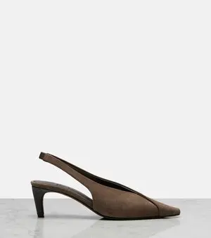 Brunello Cucinelli Suede Slingback Pumps
