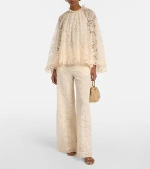 Zimmermann Carousel Lace Wide-leg Trousers