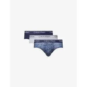 Calvin Klein Logo-waistband Pack-of-three Micro-stretch Briefs