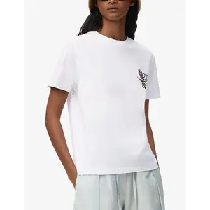 Loewe X Paula's Ibiza Floral Anagram-embroidered Cotton-blend T-shirt