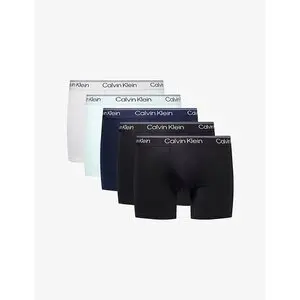 Calvin Klein Micro Logo-waistband Pack-of-five Stretch-jersey Boxer Briefs - Multi