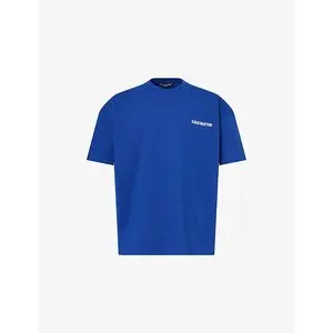 COLE BUXTON Sportswear Logo-print Cotton-jersey T-shirt - Cobalt Blue