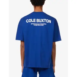 COLE BUXTON Sportswear Logo-print Cotton-jersey T-shirt - Cobalt Blue