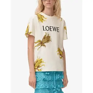 Loewe Graphic Rhinestone-embellished Cotton T-shirt