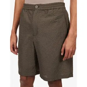 Emporio Armani Seersucker Woven Bermuda Shorts - Morel