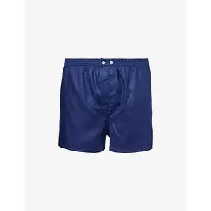 Derek Rose Lombard Classic-fit Cotton Boxer Shorts - Navy