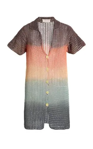 ALL THAT REMAINS Exclusive Floyd Crocheted Cotton Mini Shirt Dress - Multi