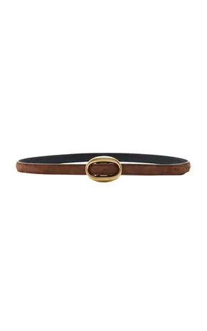 Saint Laurent Thin Suede Belt - Brown