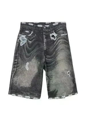 Camper Distressed Denim Shorts - Black