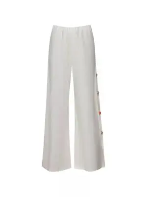 BAOBAB Wayra Resin-stones Embellished-slit Trousers - White