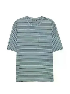HIKING PATROL Striped Zip-pocket T-shirt - Green