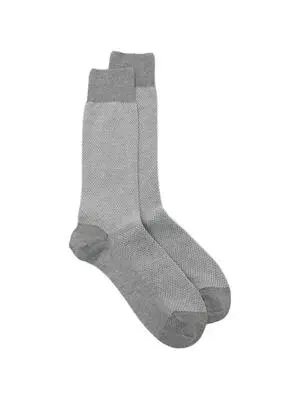 Zegna Mid-calf Ribbed Socks - Grey
